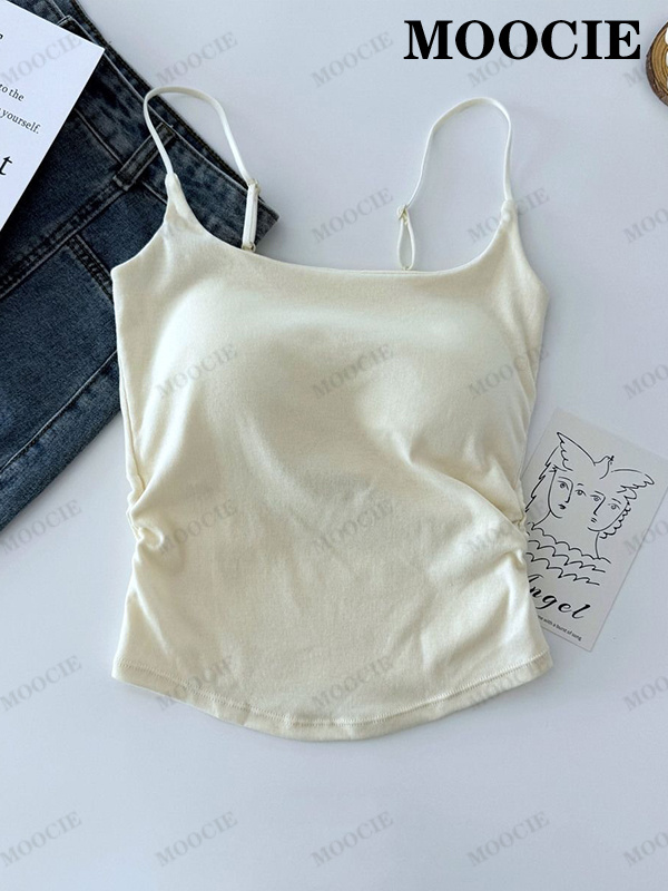 Кроп-топ Женский MOOCIE абрикосовый, размер 40, 46 Политекс Без рукавов Повседневный Китай ...