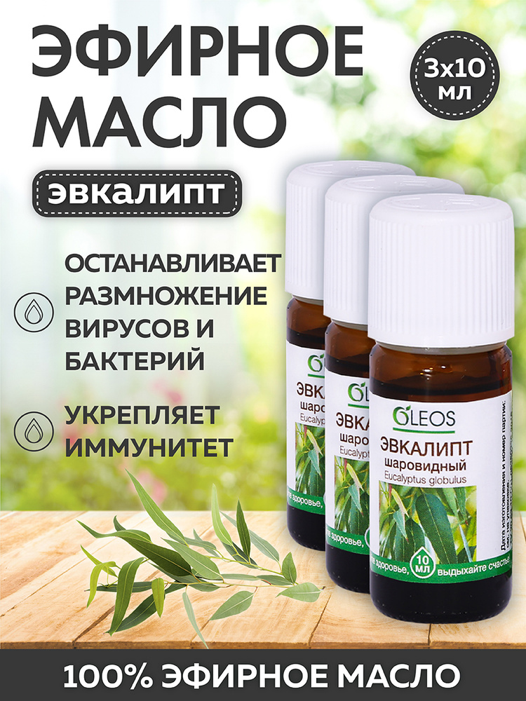 Эфирное масло Эвкалипт для аромалампы, бани и сауны, 3*10 мл купить на OZON по низкой цене ...