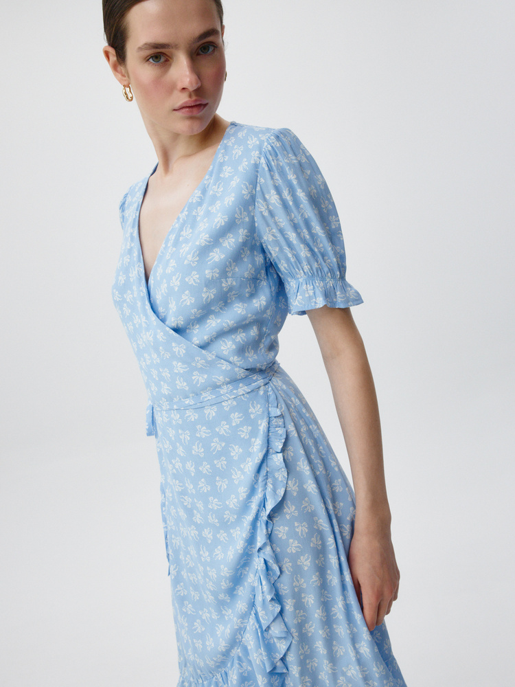 Платье Женский SELA голубой Повседневный, размер 44 приталенный купить c доставкой на OZON по ...