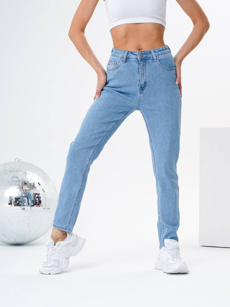 Джинсы Женский KK Fashion светлый джинс слим, прямые Хлопок, размер 38 ...