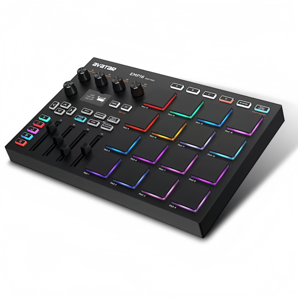 EMP16 MIDI Pad Controller Beat Maker Machine с Bluetooth, 16 RGB ...