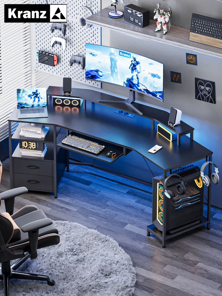 Игровой компьютерный стол Kranz DJZ-019, 200х70х76 см купить c ...