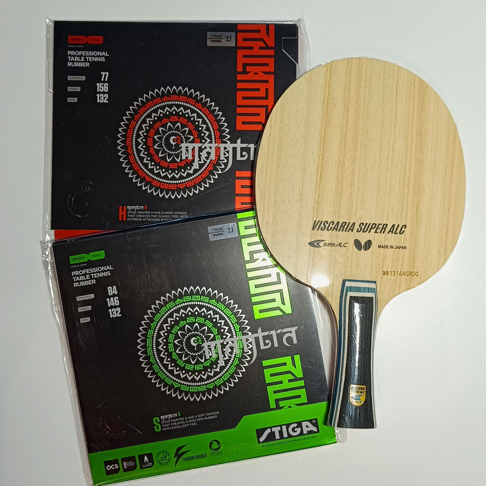 Ракетка ручной сборки Butterfly viscaria SUPER ALC + Stiga mantra H + S купить на OZON по низкой ...