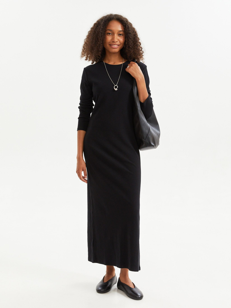 Платье Женский nice&easy черный Повседневный Длинный Хлопок, Полиэстер ...