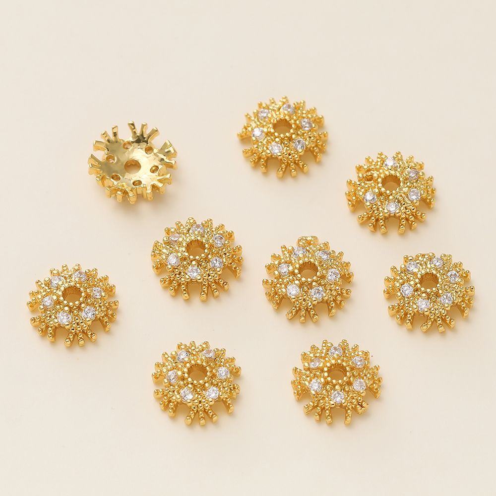 Цветочные колпачки для концевых бусин, принадлежности для изготовления ювелирных изделий, 7.5 ...