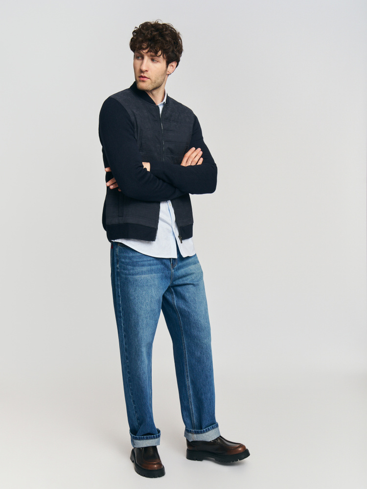 Кардиган Мужской Zolla темно-синий Акрил, размер 52 Длинный Китай купить c доставкой на OZON по ...