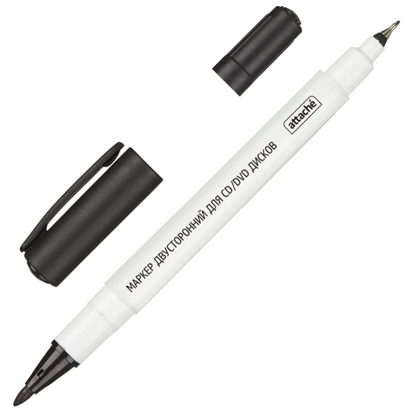 Маркер для CD Attache двусторонний, черный, 0,5/1,2 мм (902134) купить на OZON по низкой цене ...