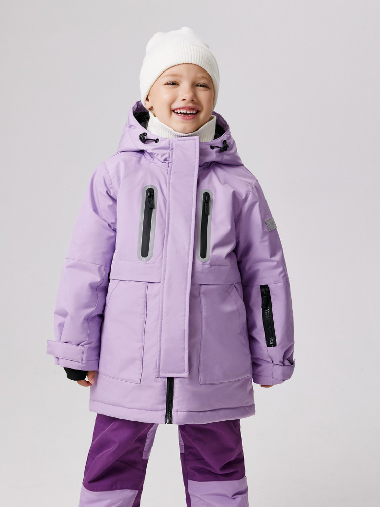 Куртка Девочки Acoola Капюшон, Карманы лавандовый капюшон Текстиль, Полиэстер, размер 128 ...