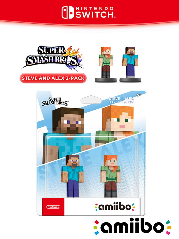 Nintendo amiibo Набор из 2-х фигурок: Стив и Алекс / Steve & Alex (Super Smash Bros. Collection ...