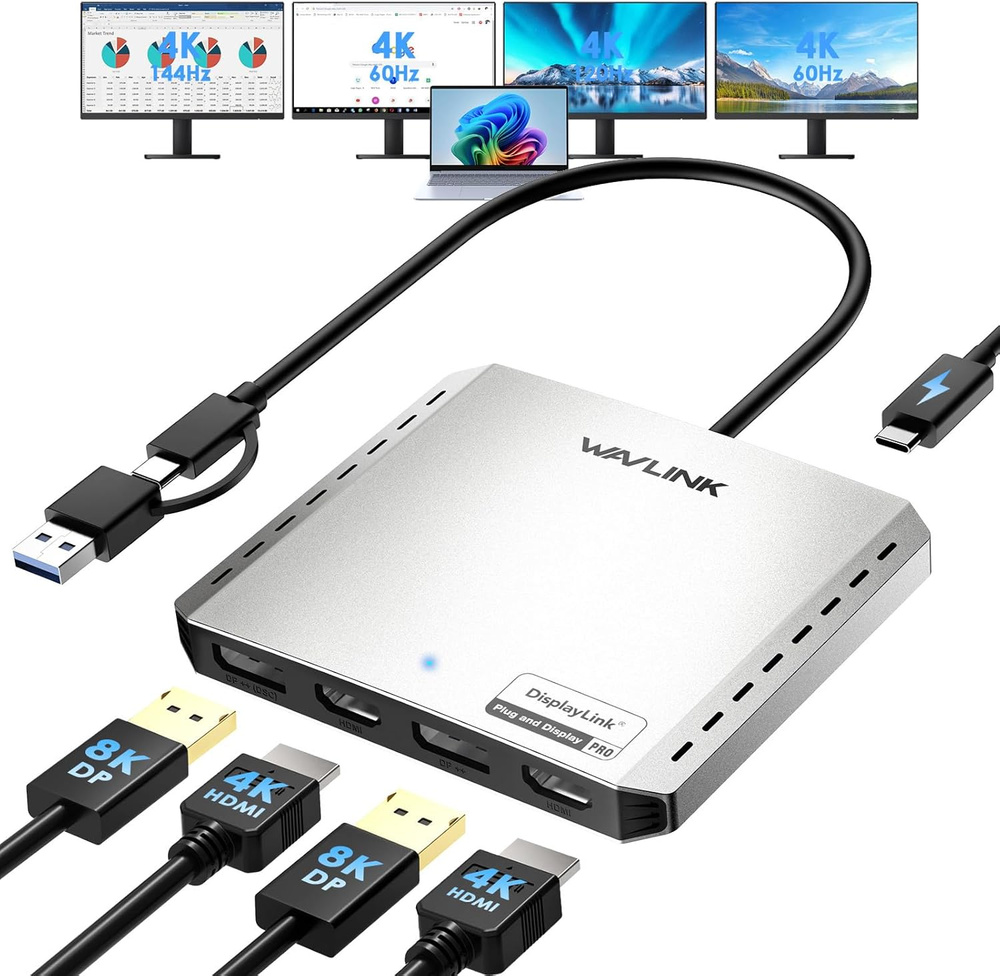Mac OS MST Ext QUAD DP+HDMI 4K@60Hz DUAL 8K@60Hz HUB usb-с type-c usb-a ...