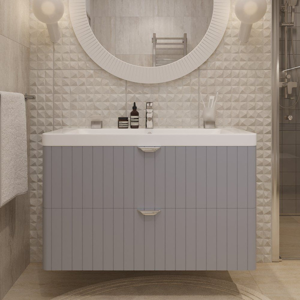 Тумба с раковиной STWORKI Ларвик 105 серая матовая купить на OZON по низкой цене (1450649293)