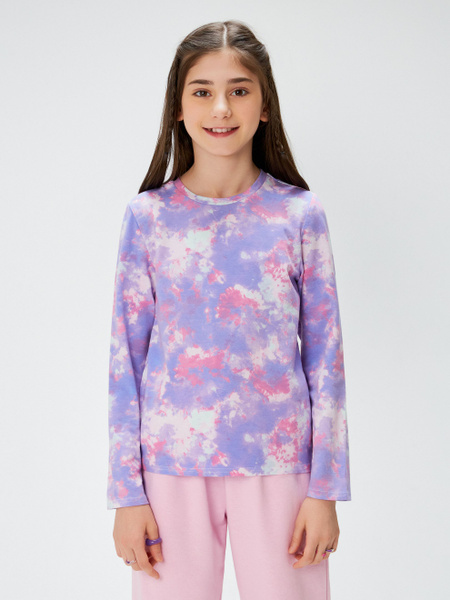 Лонгслив Девочки Acoola сиреневый, розовый Бретельки, размер 140 Трикотаж прямой Разноцветный ...