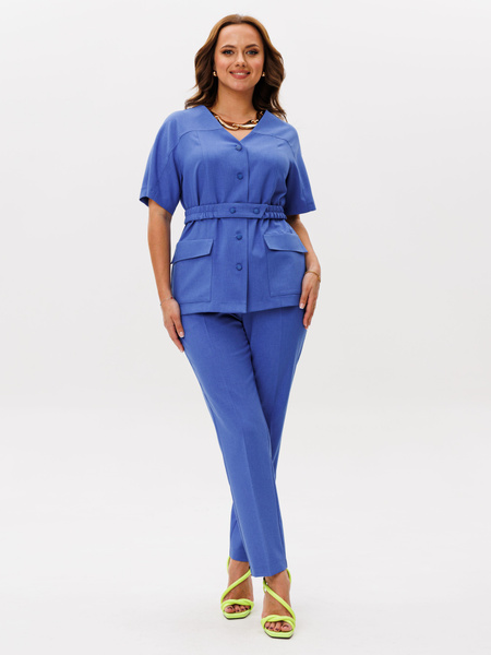 Костюм классический Женский KOVALEVICH Повседневный брючный васильковый, размер 58 Беларусь ...