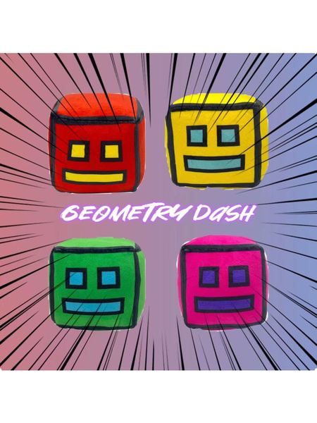 YORTOOB Geometry Dash Plush Квадратные подушки Разноцветные игрушки ...