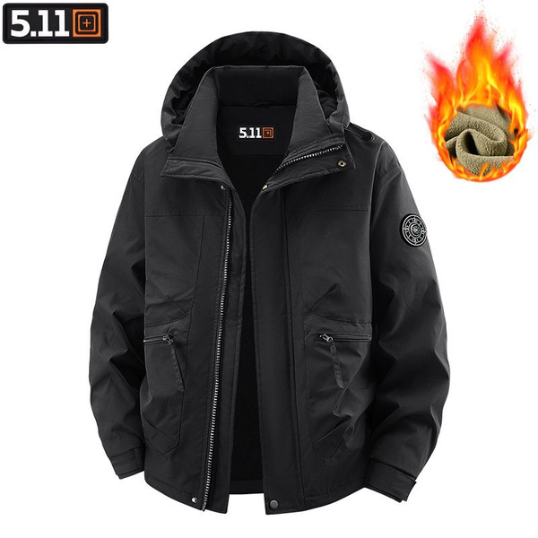 Куртка Мужской 5.11 Лейбл черный, голубой капюшон Хлопок, Полиэфирное ...