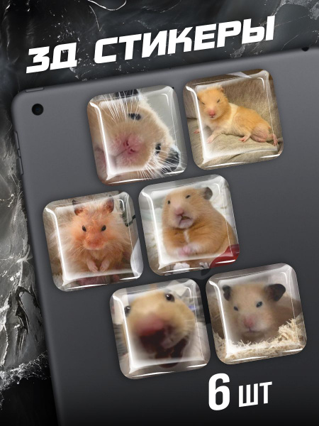 Наклейки на телефон 3D стикеры Сонный хомяк, мем купить на OZON по ...