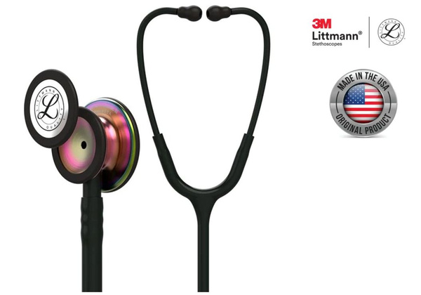 Стетоскоп 3M Littmann Classic III 5870, Rainbow Bell, 27 дюймов, черный ...