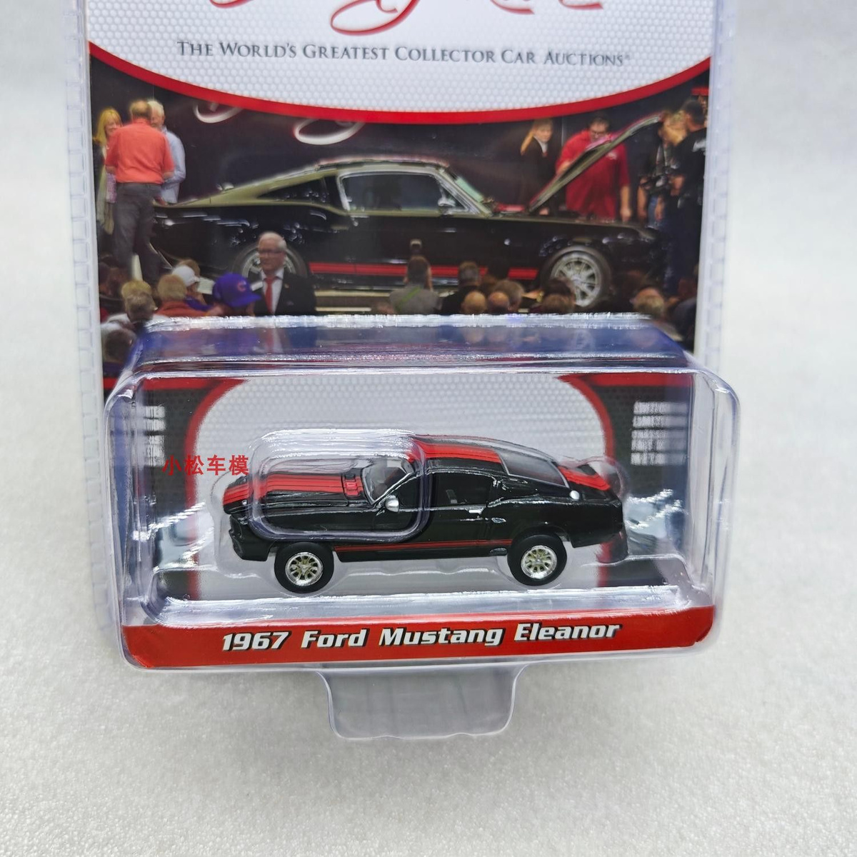 Green Light 1:64 1967 Ford Mustang Eleanor Black and Red Stripes Car Model Миниатюрные игрушки ...