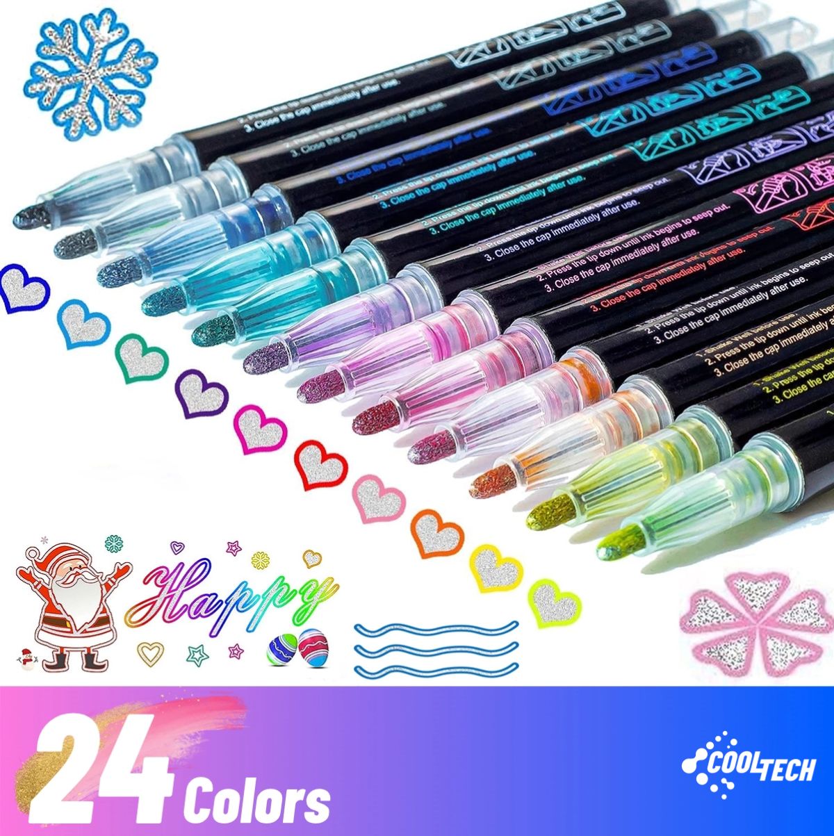 Cool Tech Маркер Акварельный, толщина: 3 мм, 24 шт.для граффити, для ...