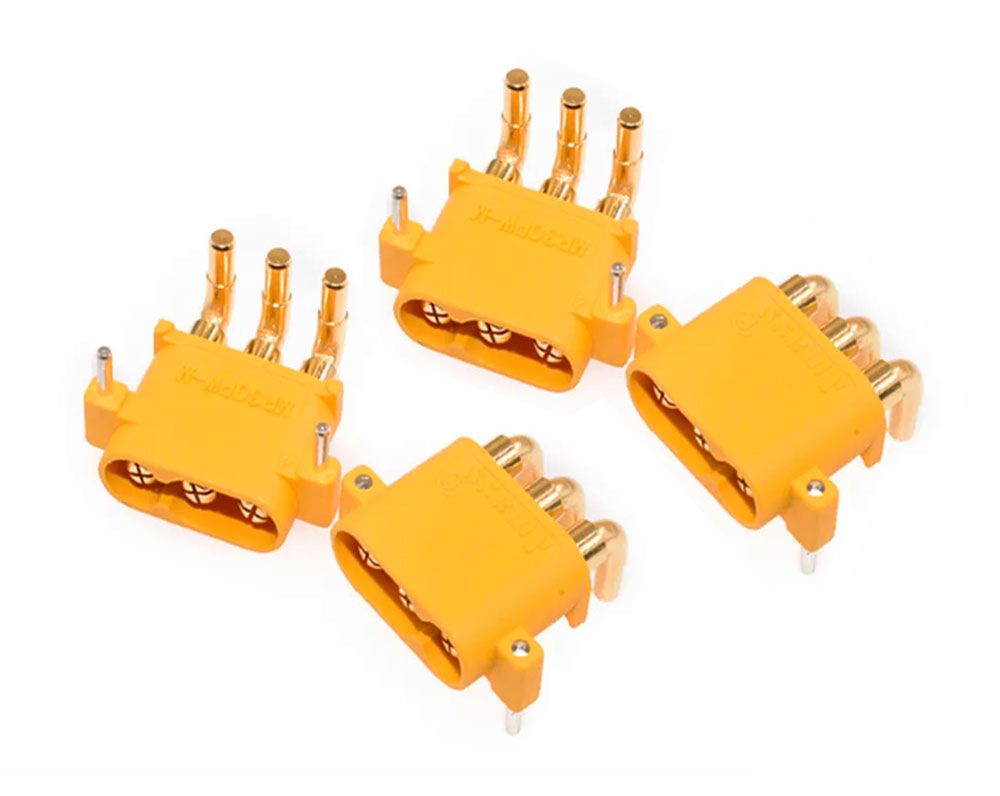 Силовые разъемы-вилки угловые Amass MR30PW-M "папа" 4 шт. на печатную ...