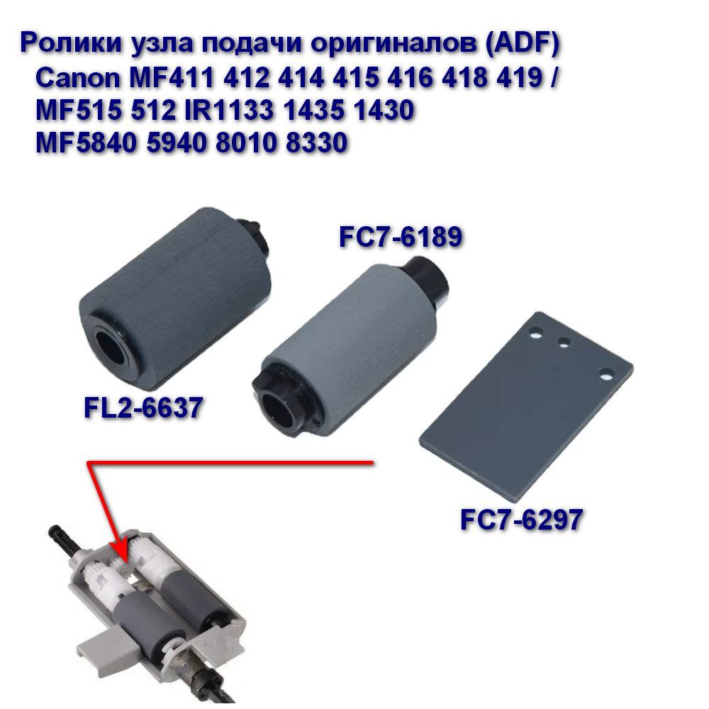 Характеристики FC7-6189 + FL2-6637 + FC7-6297 Комплект роликов ...
