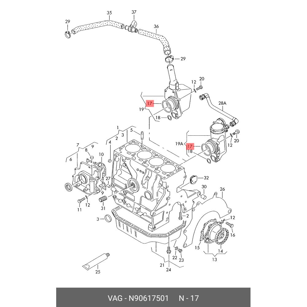 Кольцо уплотнительное audi: a2 02-05 / skoda: fabia 00-10, octavia 97 ...