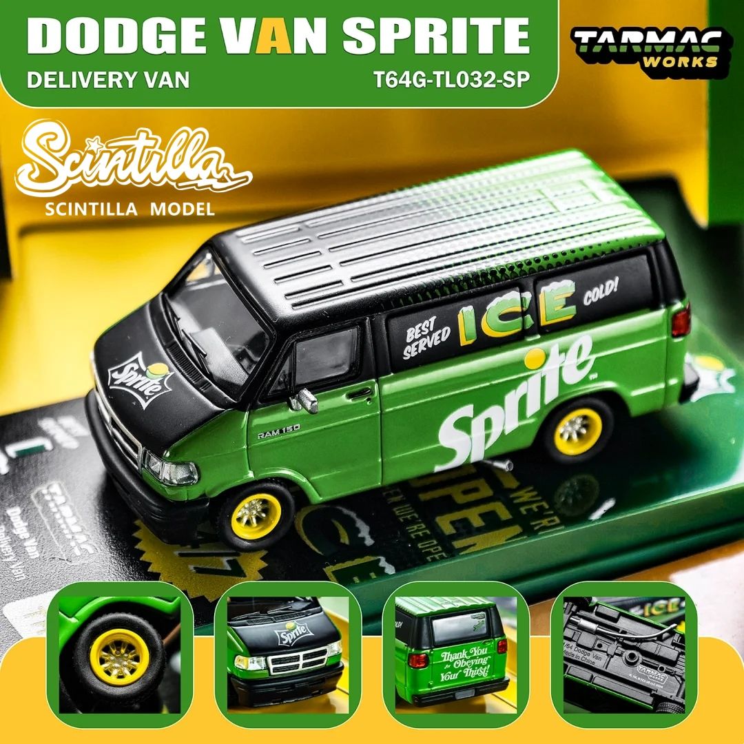 Машинка Tarmac works 1/64 DODGE VAN SPRITE DELIVERY VAN Литой под ...