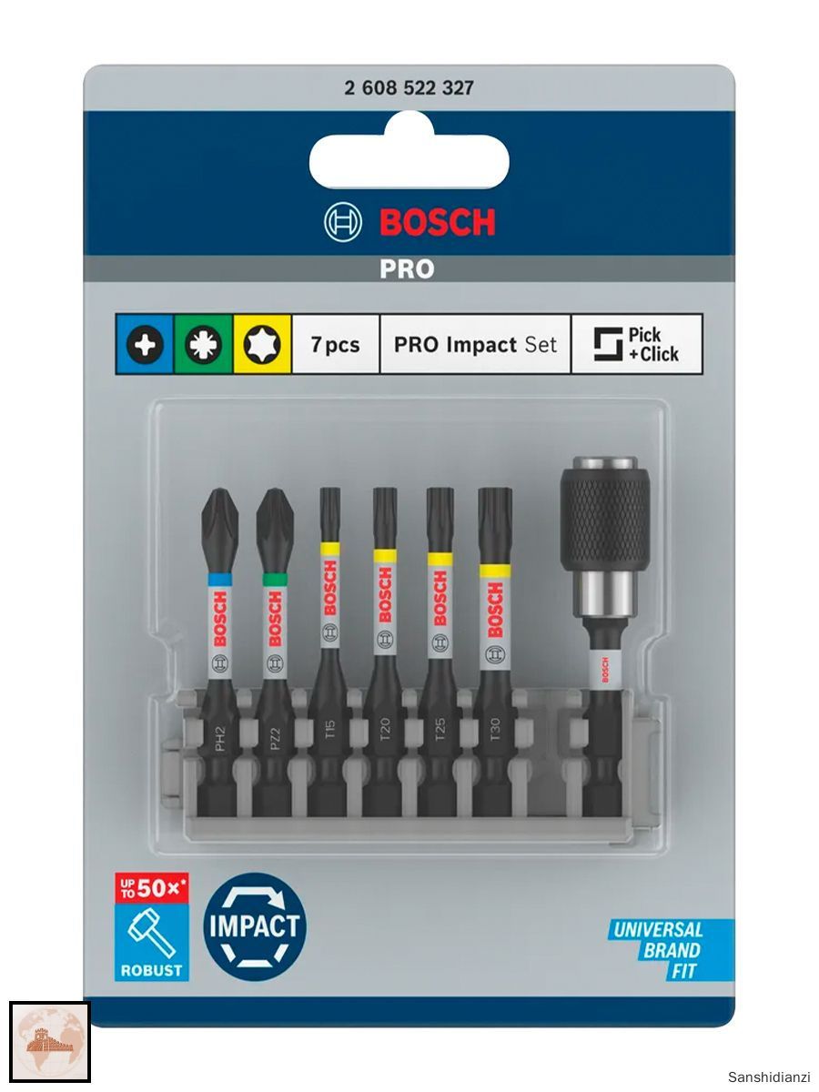 Bosch 2608522327 Набор ударопрочных винтовых бит 50 мм С удлинителем ...