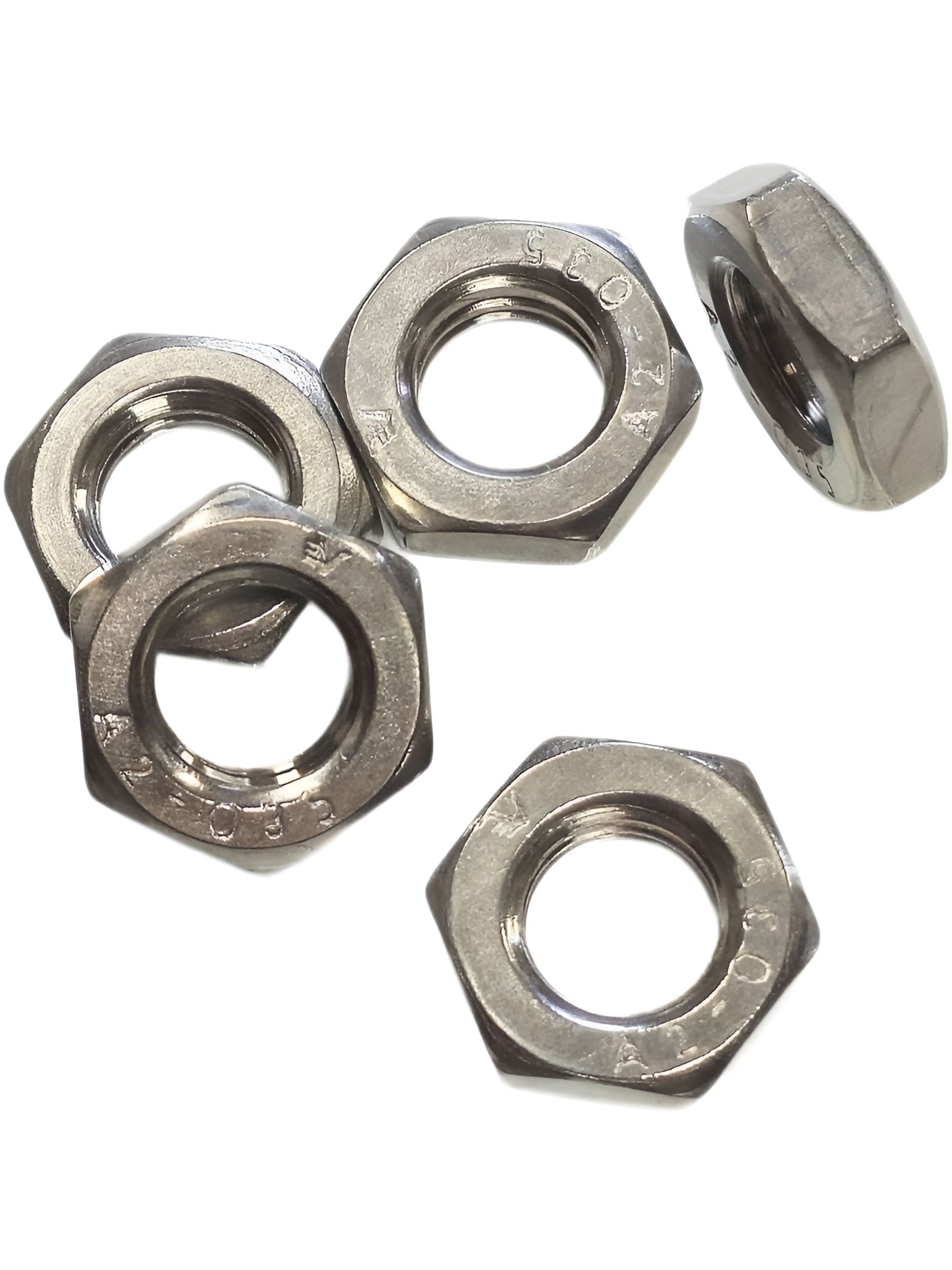 Гайка низкая с мелким шагом М12x1,25 DIN 439 (ГОСТ 5916-70) нержавеющая ...