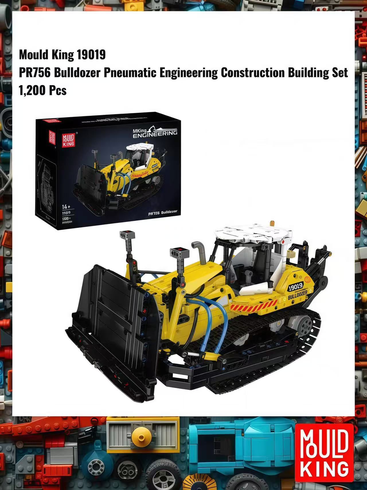 Пластиковый конструктор Mould King 19019 PR756 Bulldozer Pneumatic ...