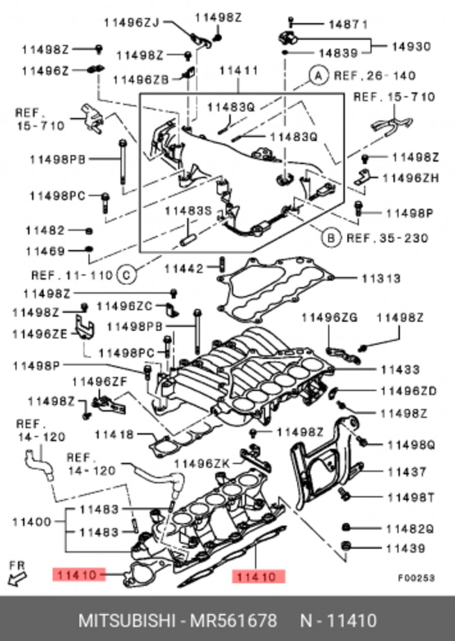 Прокл.вп.колл.mitsubishi Galant (Ea)/ Pajero (MITSUBISHI MR561678 ...