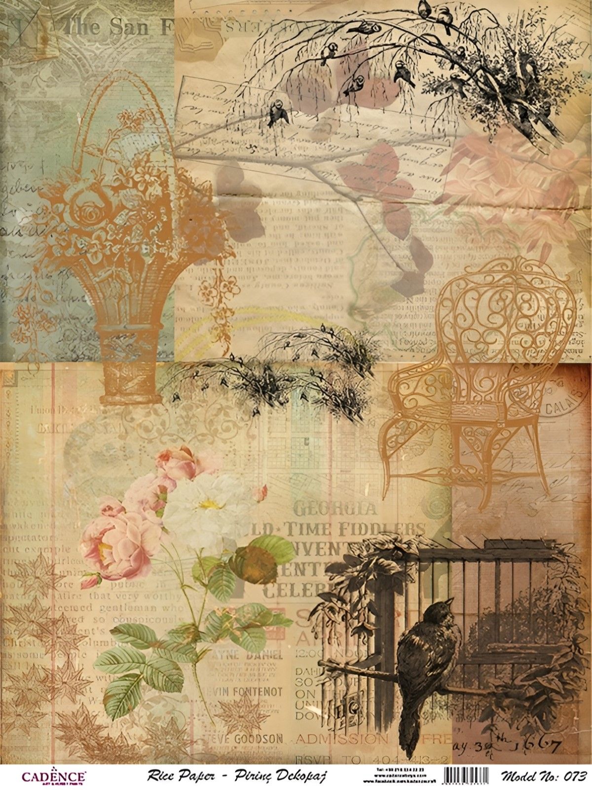 Декупажная карта на рисовой бумаге Cadence Rice Paper А-3, №073 купить ...