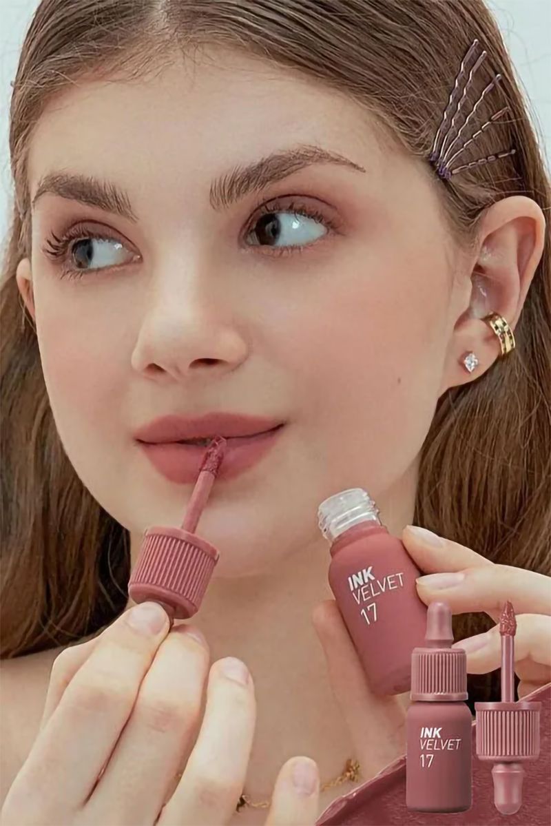 PERIPERA тинт для губ (17 Rosy Nude) Ink Velvet,губная помада,корейская ...