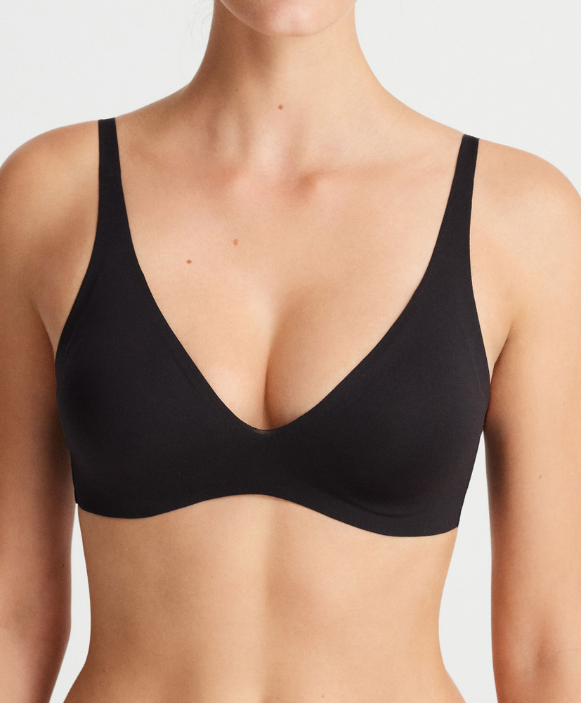 Бюстгальтер Женский Oysho бра, размер 40, 42 черный Полиамид, Эластан Крючки бесшовная модель ...