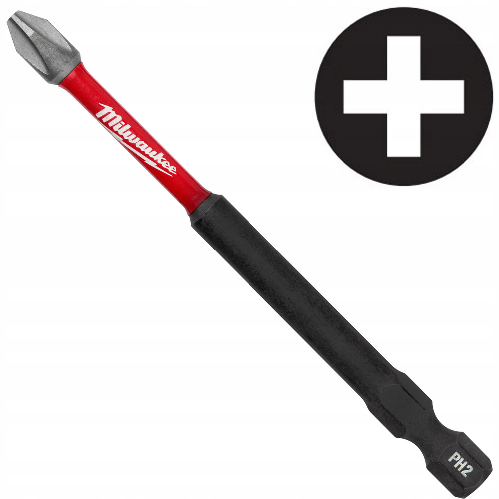 Бита Milwaukee SHOCKWAVE PH2 90мм, 1/4", 90 мм - купить по низким ценам ...