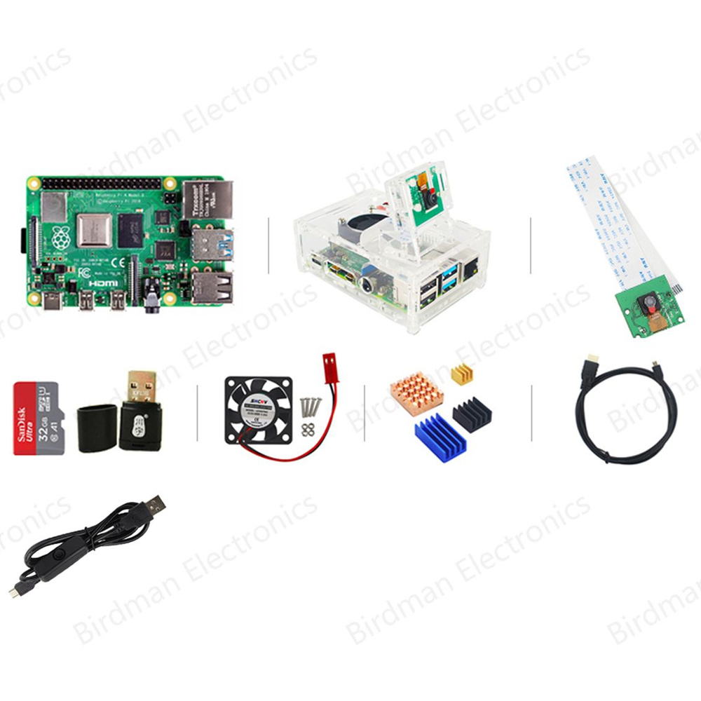 Микрокомпьютер Raspberry Pi 4B набор python 4GB Пакеты камер - купить по низким ценам в интернет ...