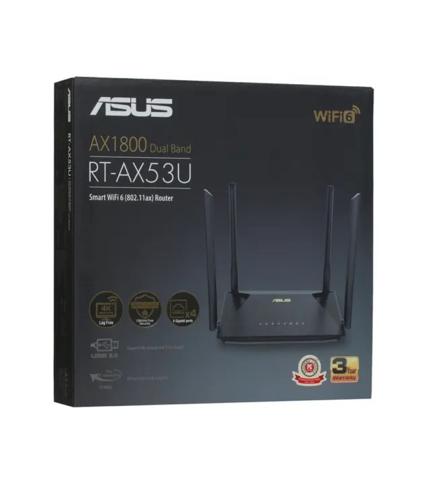 Роутер ASUS Wi-Fi RT-AX53U, черный купить по низкой цене с доставкой в ...