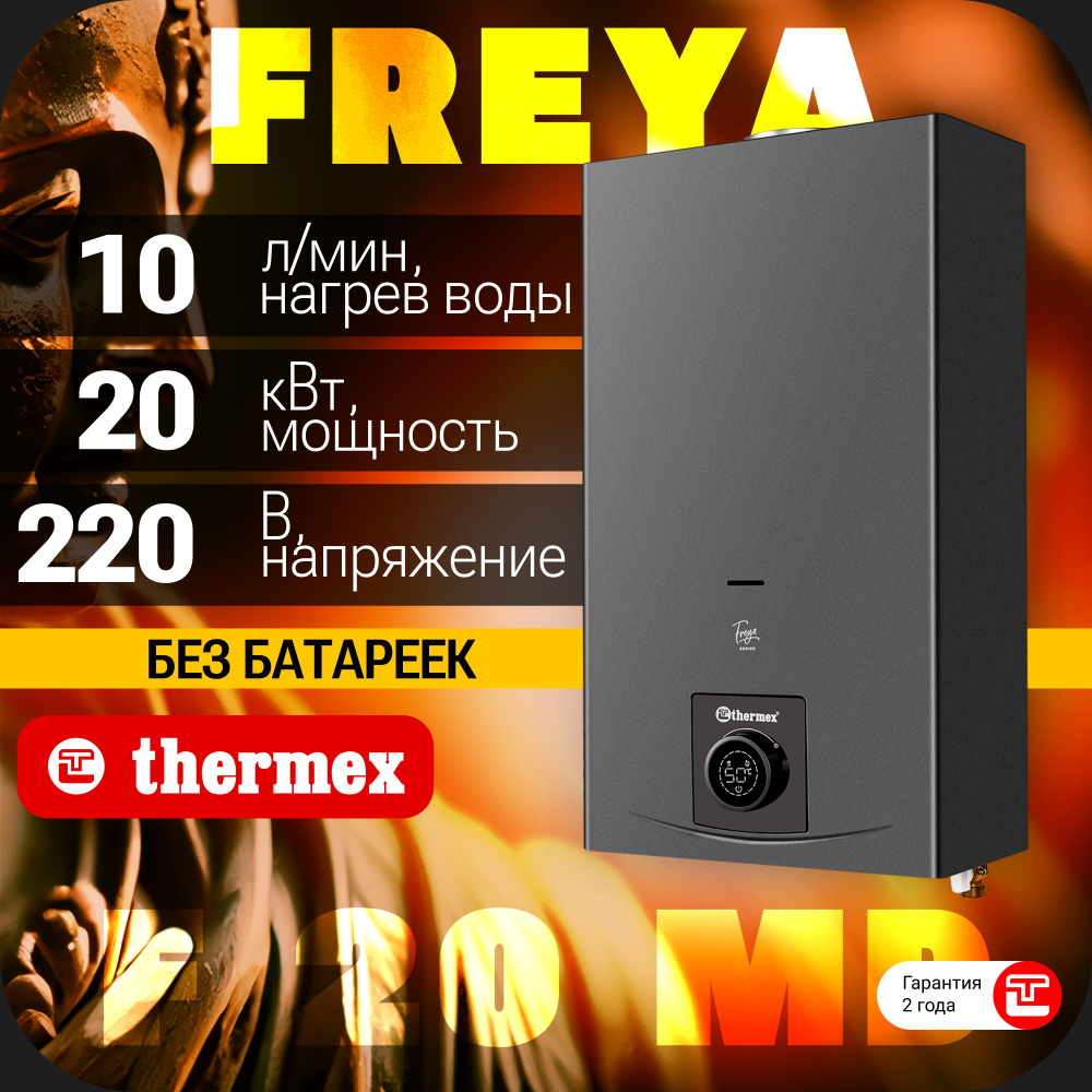 Водонагреватель THERMEX F 20 MD газовый проточный бытовой купить на OZON по низкой цене (1175498174)