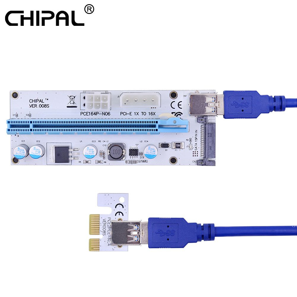Riser Pci E райзер для видеокарты Chipal Ver008s 008s Molex Pcie