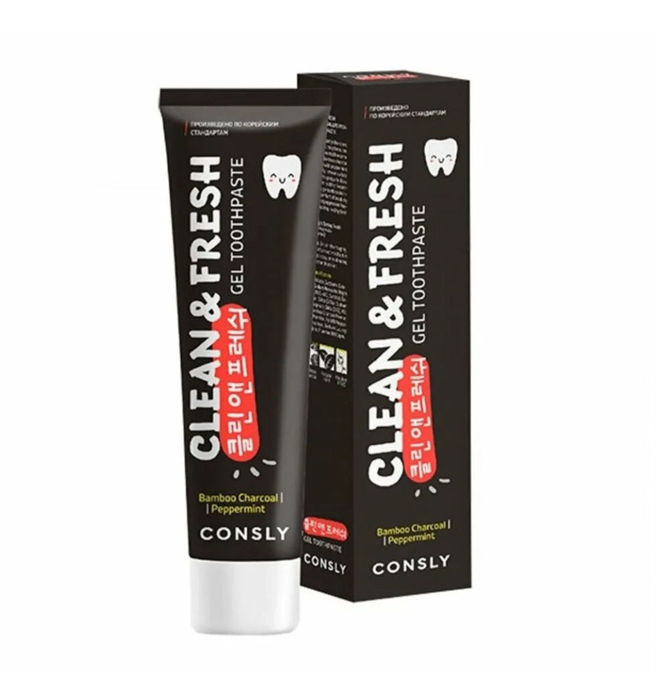 Consly Корейская зубная паста отбеливающая с бамбуковым углем и ...
