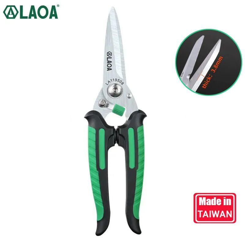 Ножницы LAOA 200 мм, (кухня, сад, гараж и т.д.), сталь 3Cr13, HRC 50-54, TPR-пластик ...