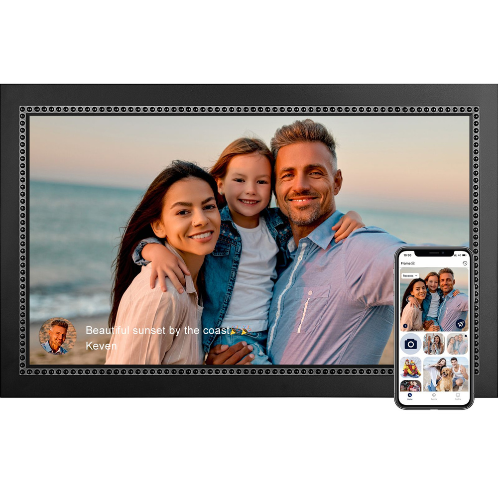 Цифровая фоторамка QIUWOKY с Wi-Fi, 15,6", сенсорный экран IPS Full HD ...