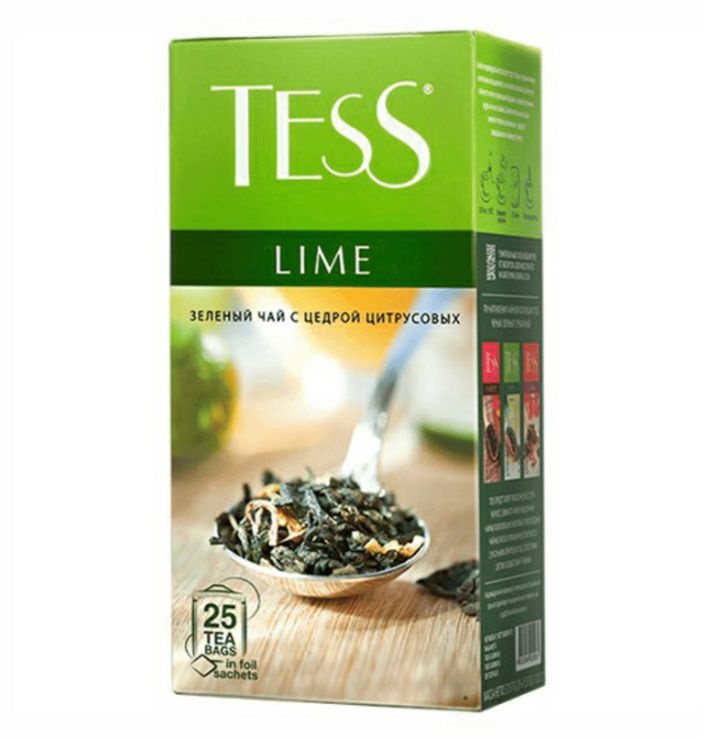 Tess чай зеленый Lime 25 пак купить с доставкой по выгодным ценам в