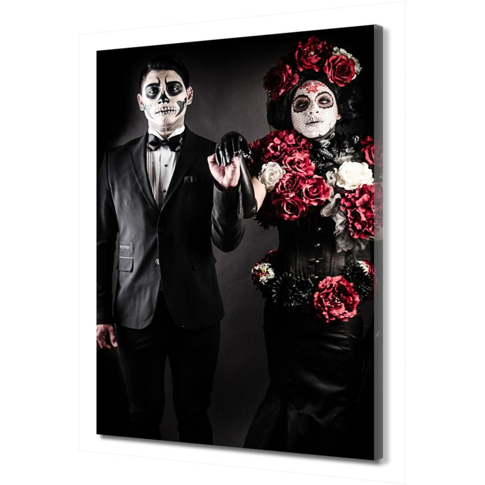 Большая интерьерная картина "Санта Муэрто" (80*120см), натуральный льняной холст. PRC-20 ...