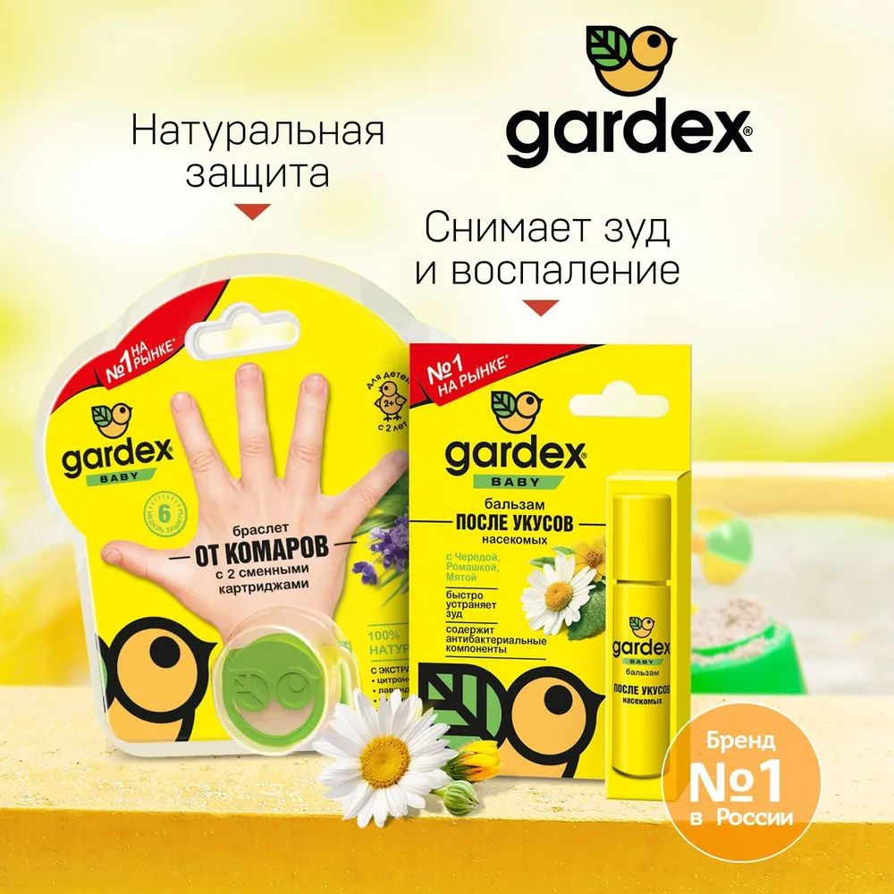 Gardex Baby набор: Браслет 1 шт и бальзам после укусов насекомых 1 шт - купить с доставкой по ...