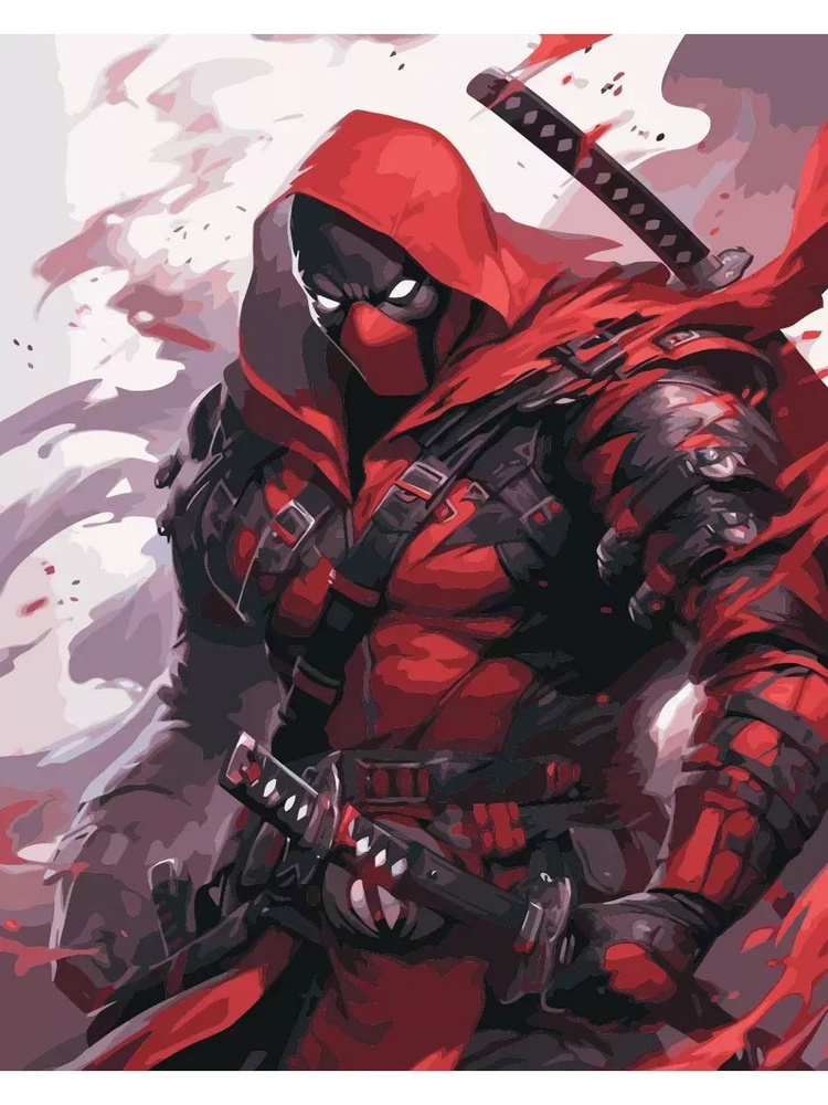 Картина по номерам Дэдпул Марвел Размер 40х50, на холсте на деревянном ...