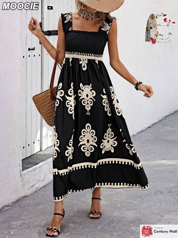 Сарафан Женский MOOCIE черный Вечерний/праздничный Бретельки, размер 42 Без застежки купить c ...