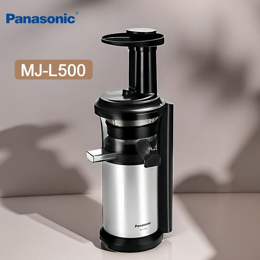 Соковыжималка шнековая Panasonic MJ-L500, серебристый, черный - купить по низкой цене в интернет ...