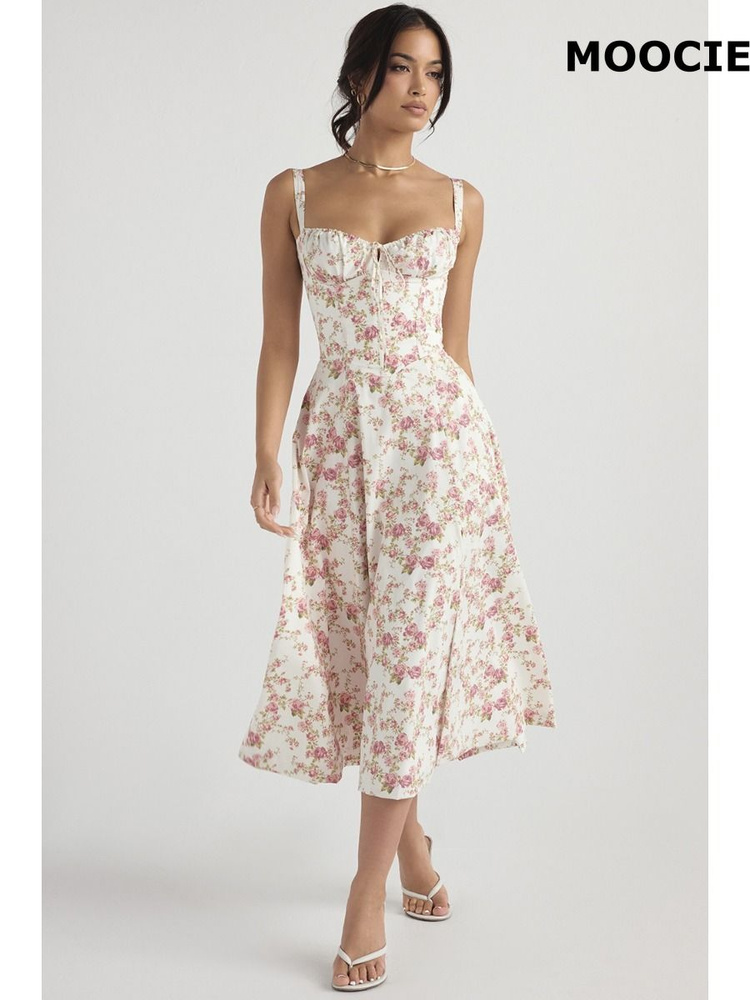 Платье Женский MOOCIE белый, рыжий Вечерний/праздничный Без рукавов Полиэстер, Спандекс, размер ...