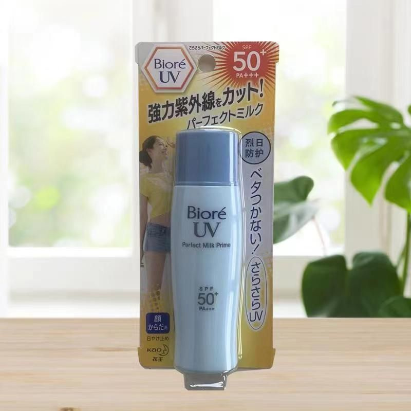 KAO Biore smooth UV Perfect milk SPF50+" Водостойкое солнцезащитное ...